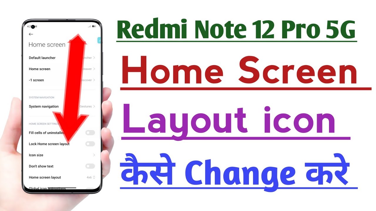 Redmi Note 12 Pro 5G Home screen layout icon kaise Change kare - YouTube