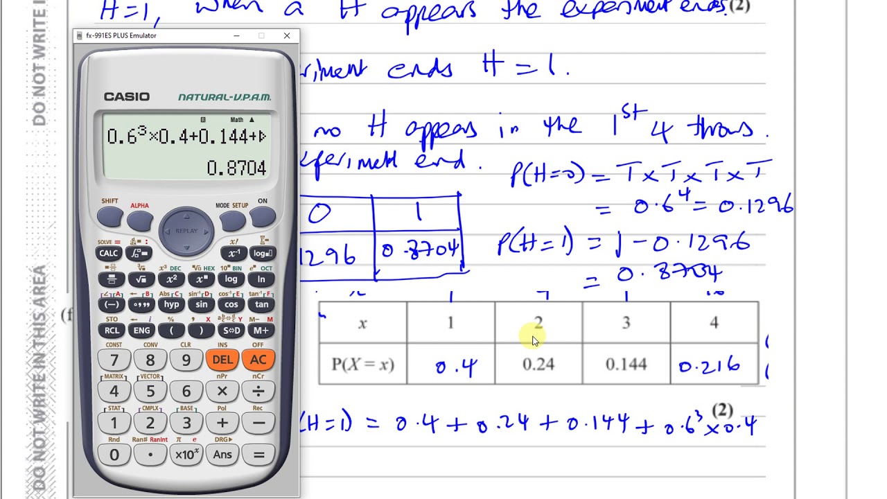 EDEXCEL S1 IAL JUNE 2017 Q6 e-f Discrete Random Variables - YouTube
