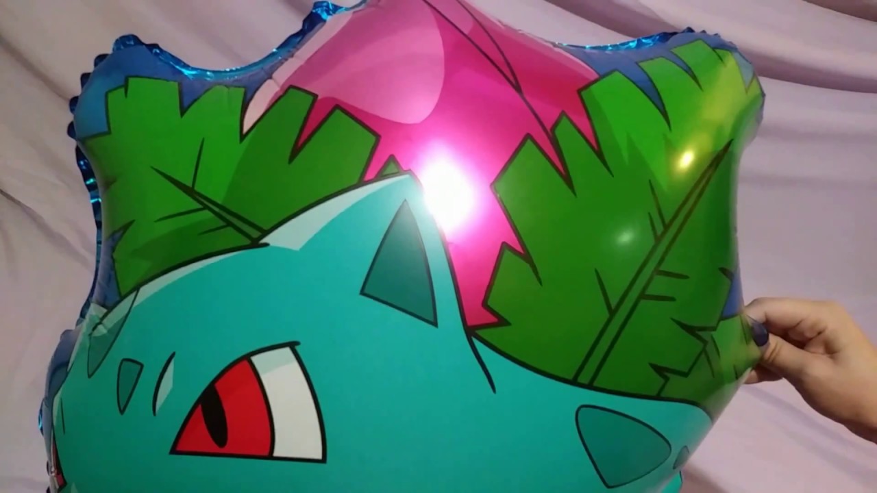 POKEMON IVYSAUR MYLAR BALLOON POPS ! - YouTube