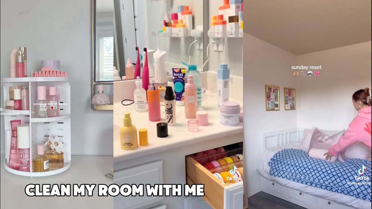 Preppy clean my room with me compilation - YouTube