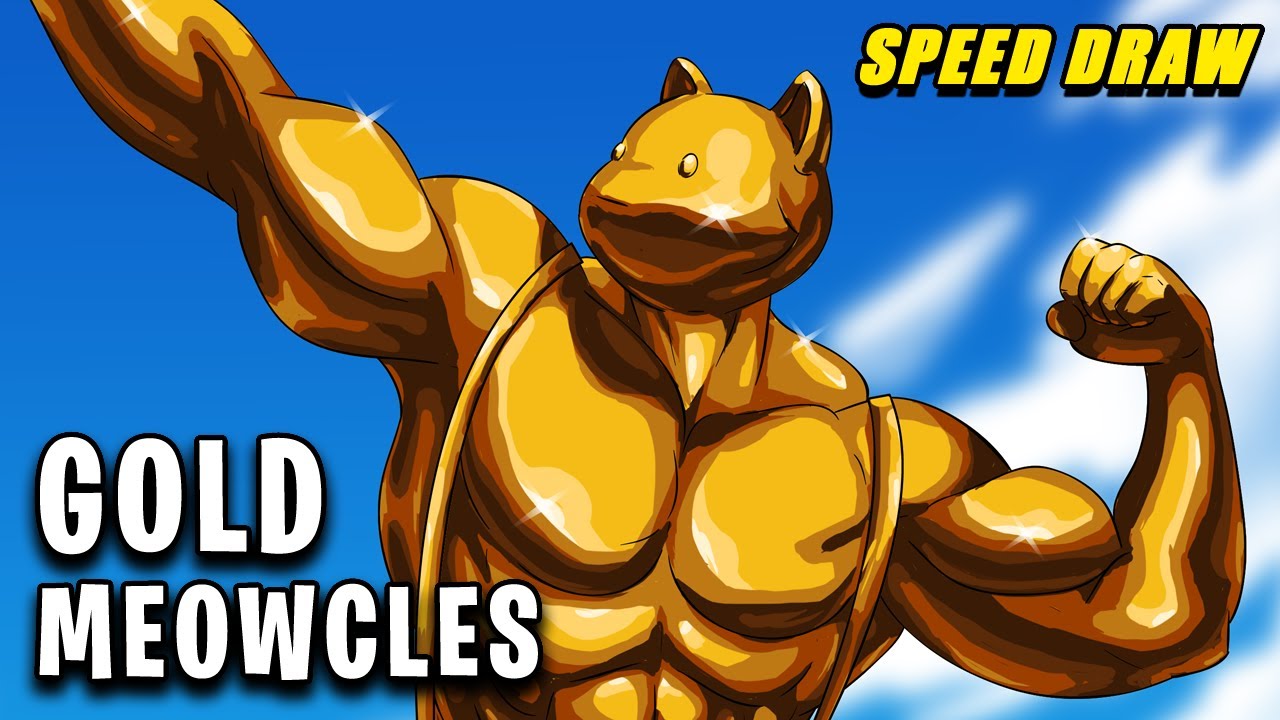 Drawing Gold Meowscles from Fortnite Chapter 2 Season 2 | Speed draw ...
