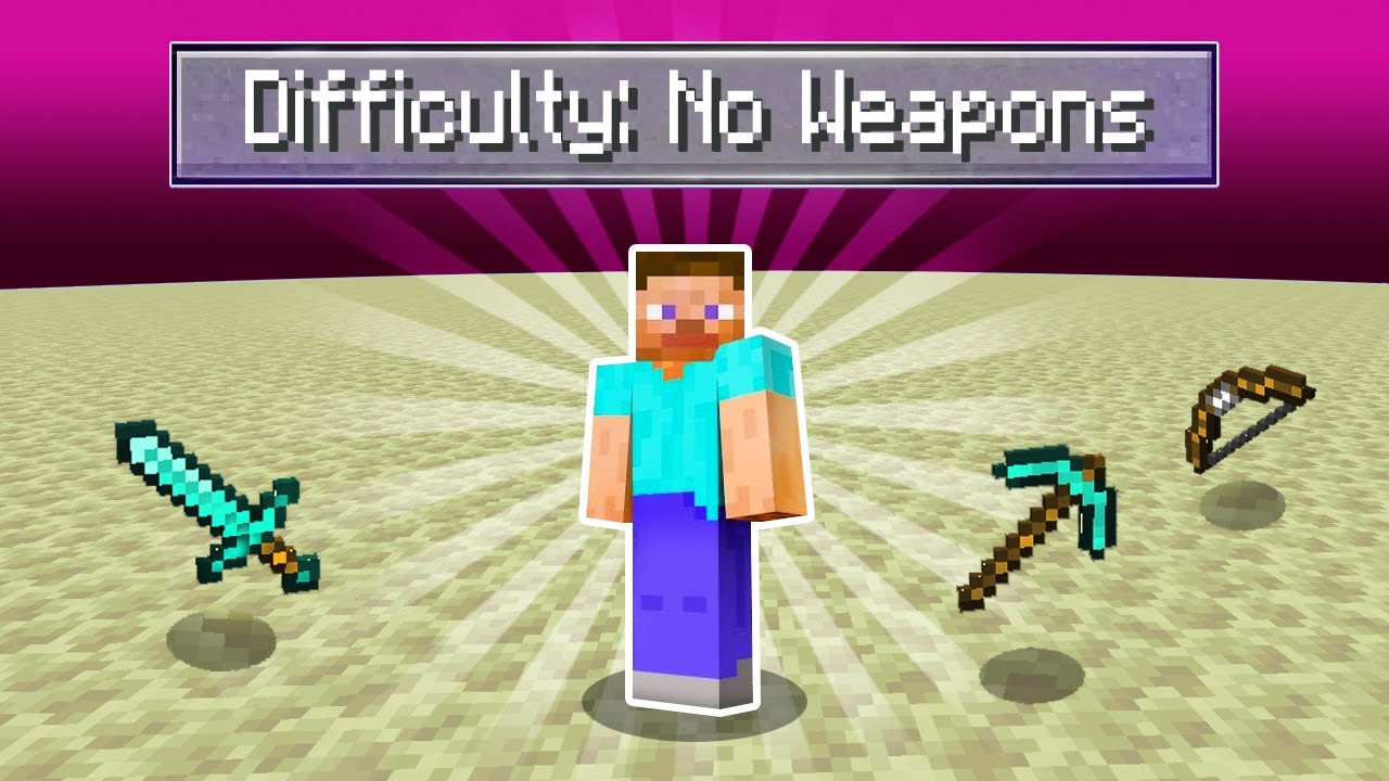 i beat minecraft with no weapons or tools... - YouTube