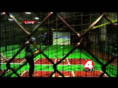 Alex checks out video pitching simulator - YouTube