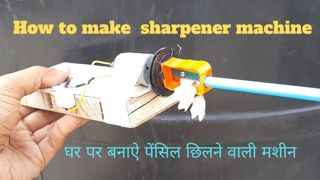 How to make pencil sharpener machine 2022 || DC motor sharpener ...