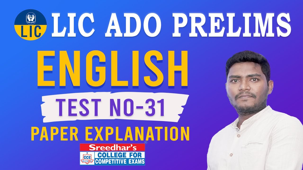 LIC ADO PRELIMS MOCK TEST NO-31 | ENGLISH PRACTICE SET WITH IMPORTANT ...
