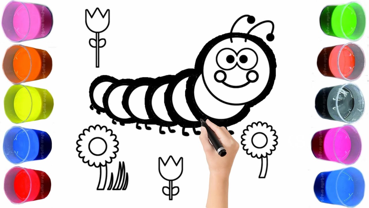 Cara Mewarnai Ulat Yang lucu || How to Color Cute Caterpillars ...