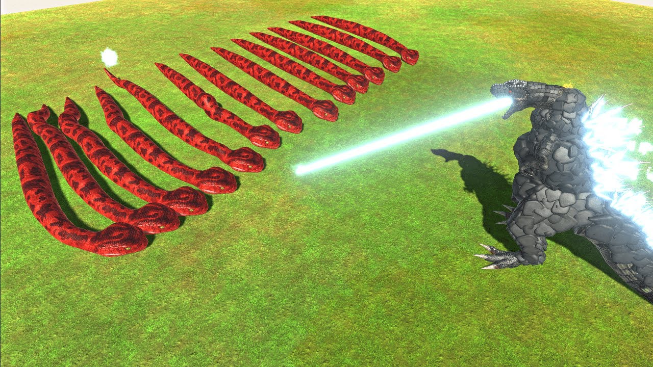 Godzilla vs Titanoboa Snakes and Other Units in ARBS - YouTube