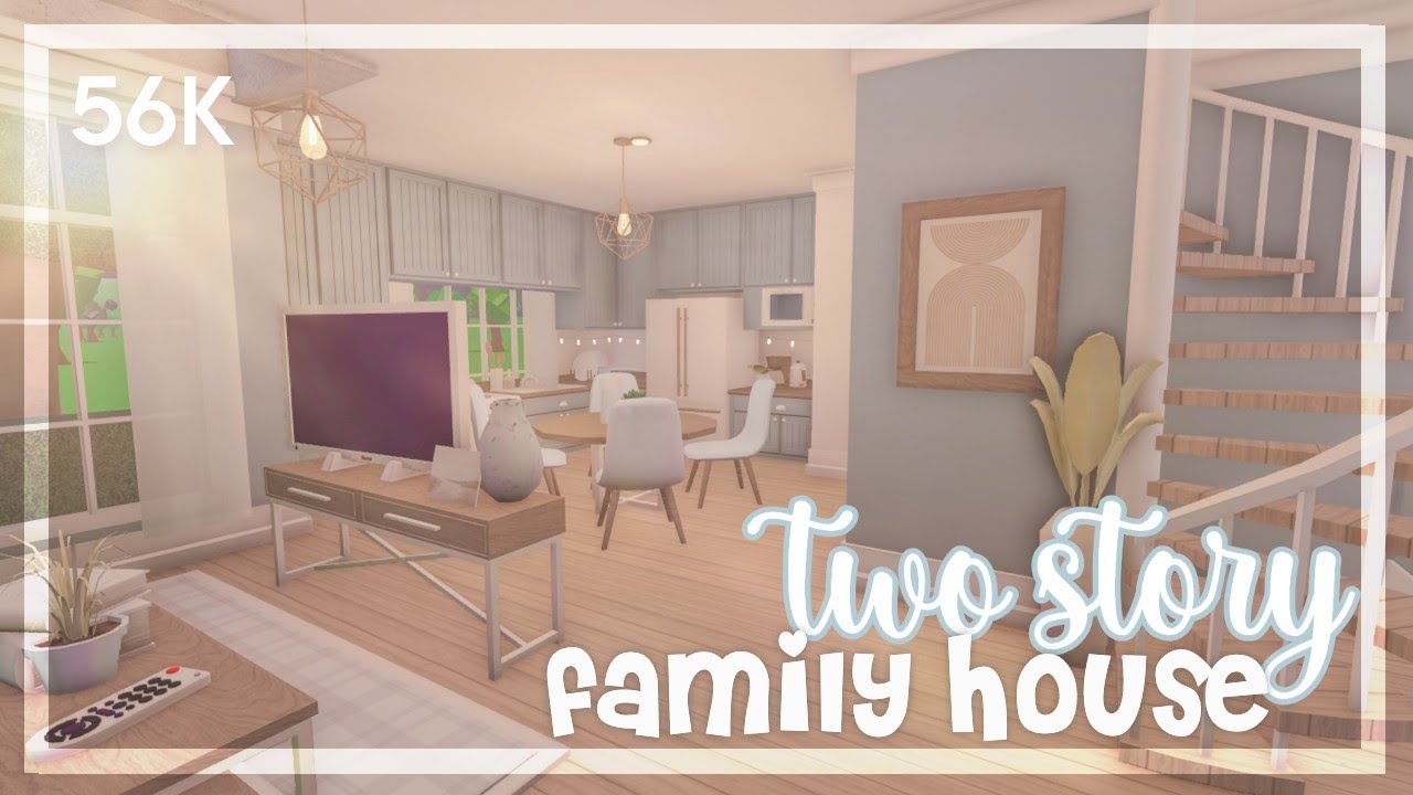 bloxburg | two-story family house 🩵 | 56k - YouTube