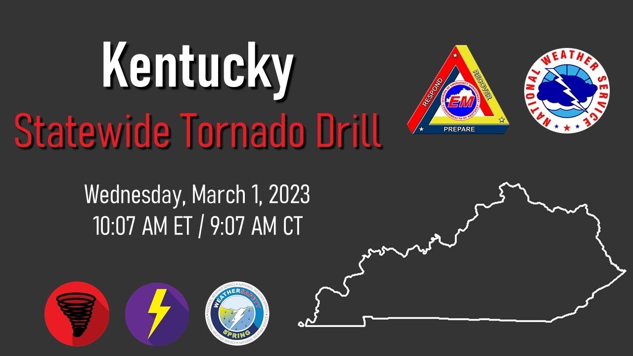 EAS Kentucky Statewide Tornado Drill March 1, 2023 - YouTube