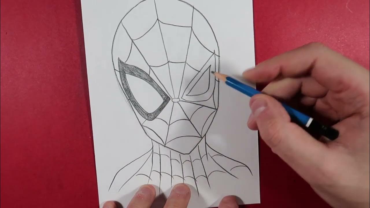 How to draw Spiderman Face / Easy Spiderman Drawing Tutorial - YouTube