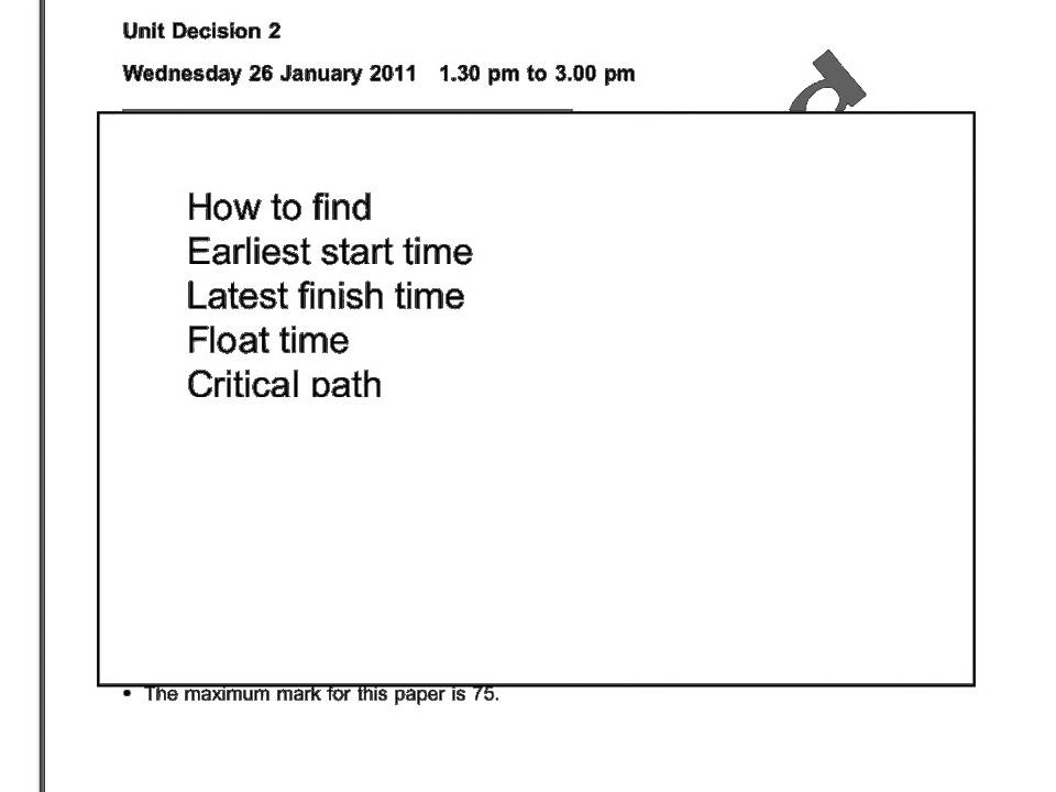 PERT CPM critical path method earliest start time - YouTube