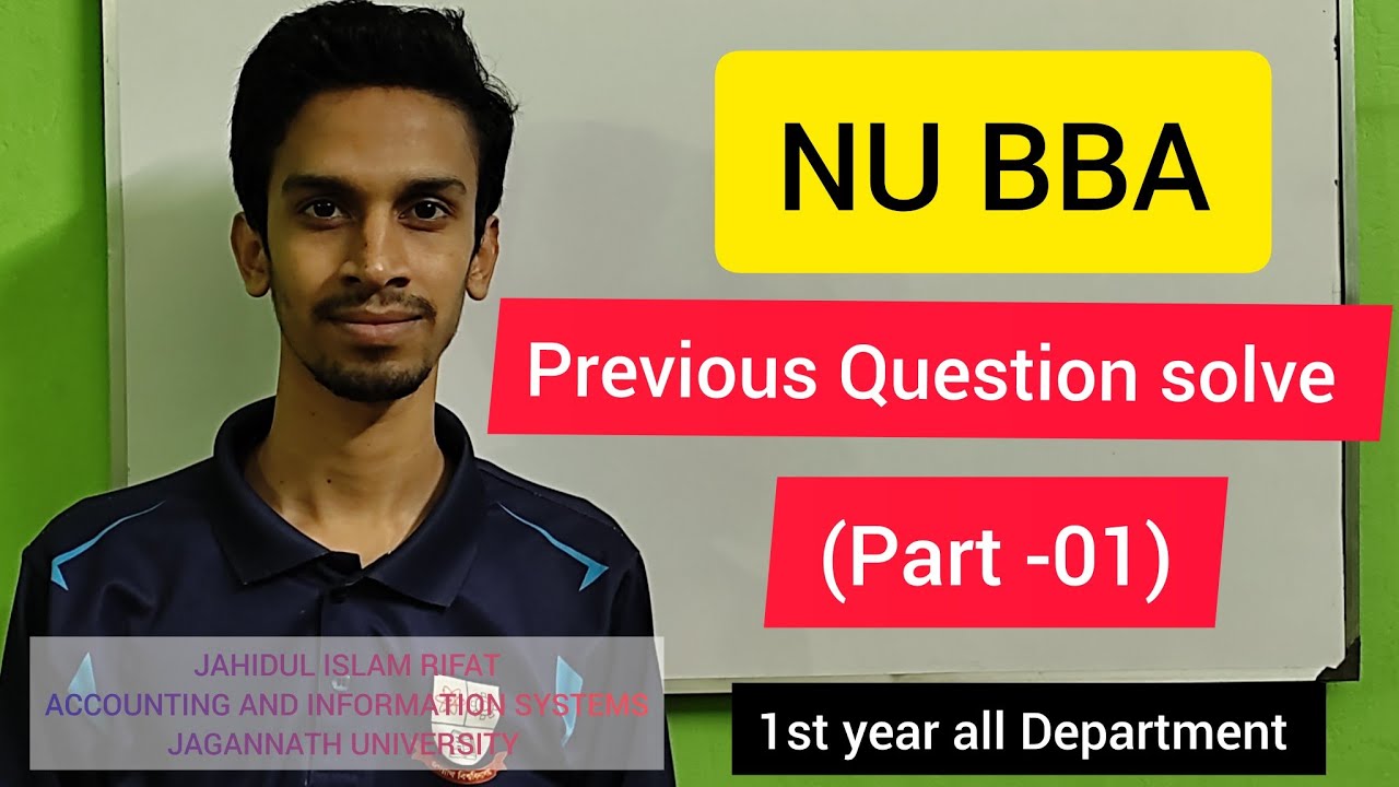 Principles Of Accounting Class 01 Nu Bba Basic Part Youtube 9219