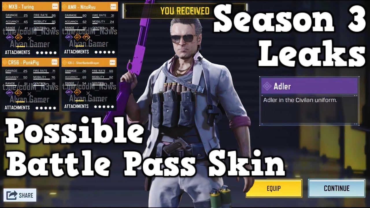 Russel Adler in Battle Pass? More Legendary Blueprints Leaked | COD ...