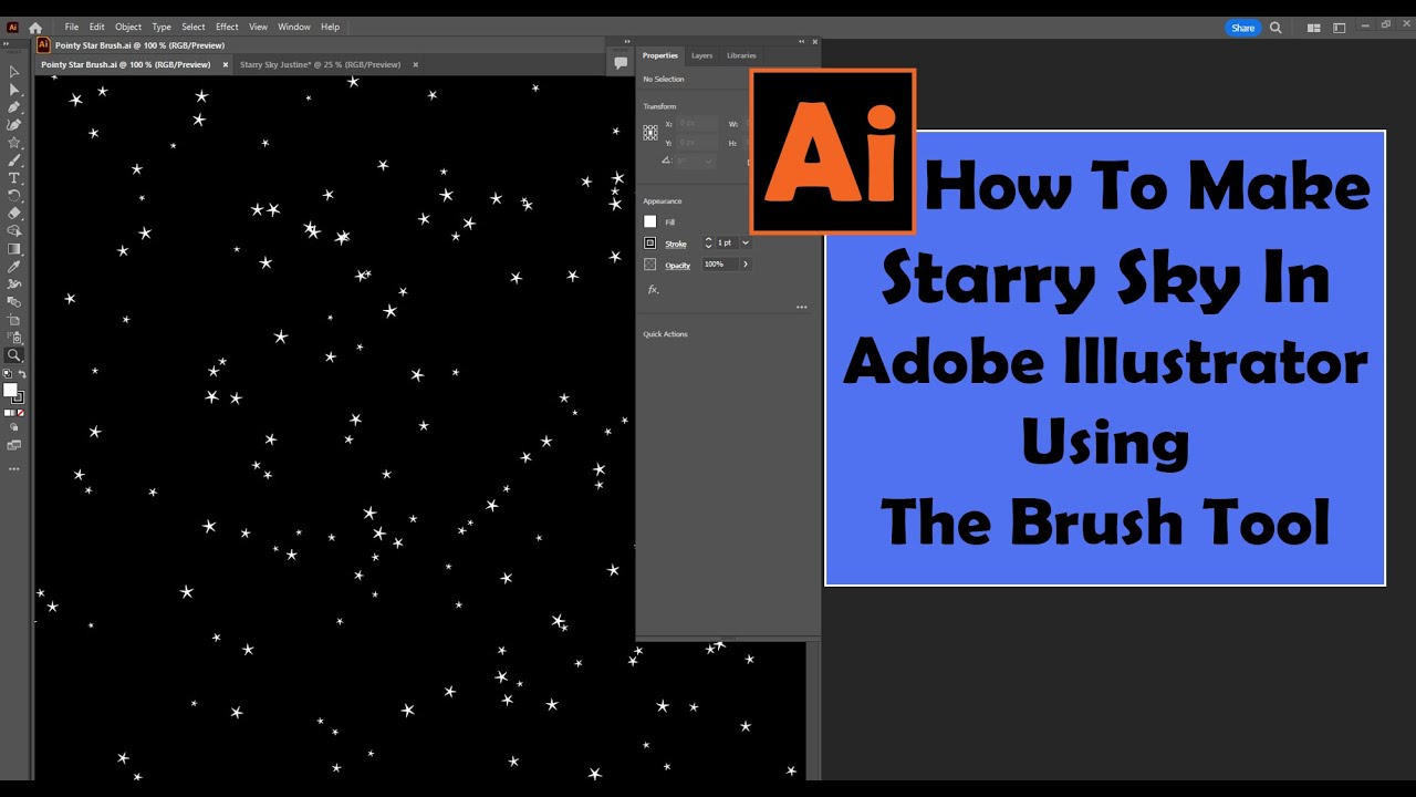 How to make a Starry Sky in Adobe Illustrator with the Brush Tool - YouTube