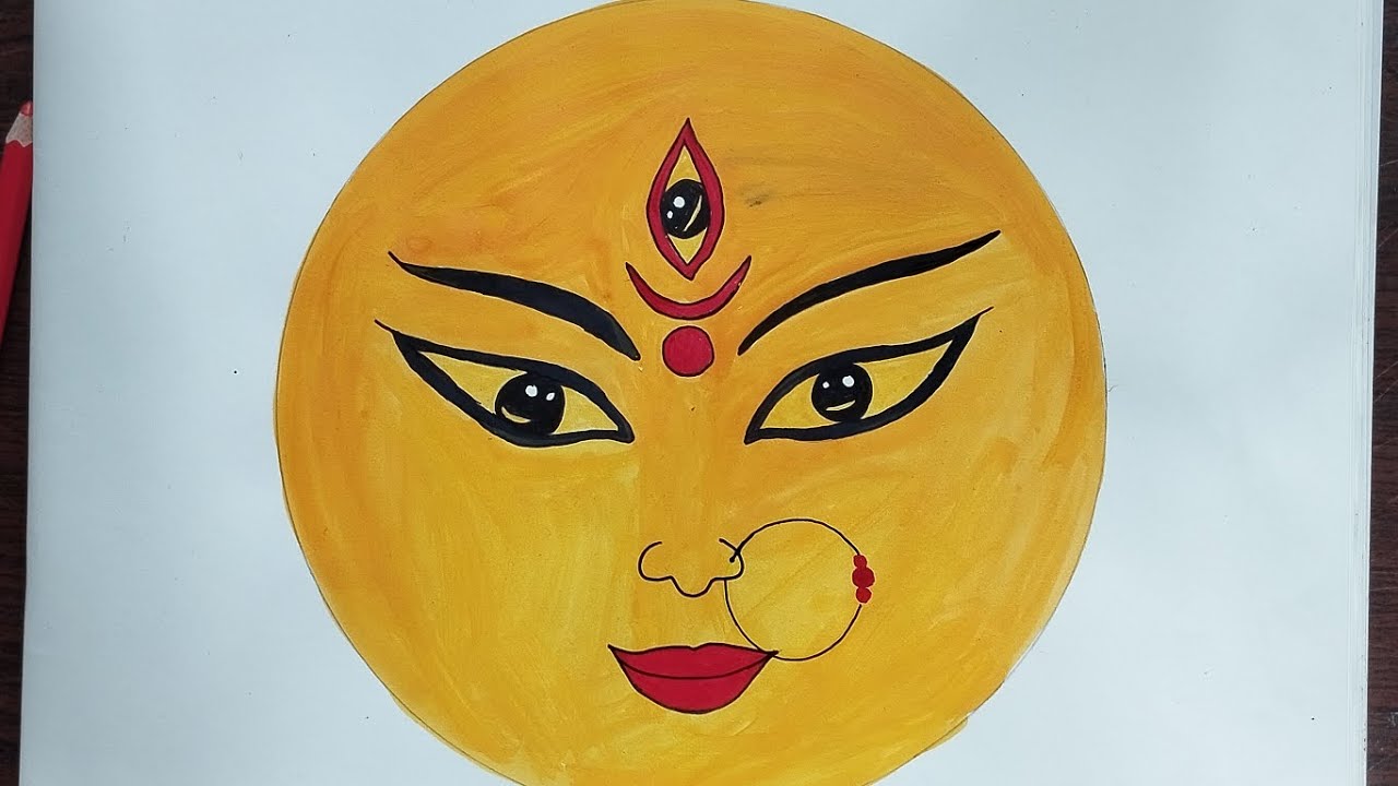 Maa Durga Easy Drawing# How To Draw a Maa Durga Face with Pencil ...