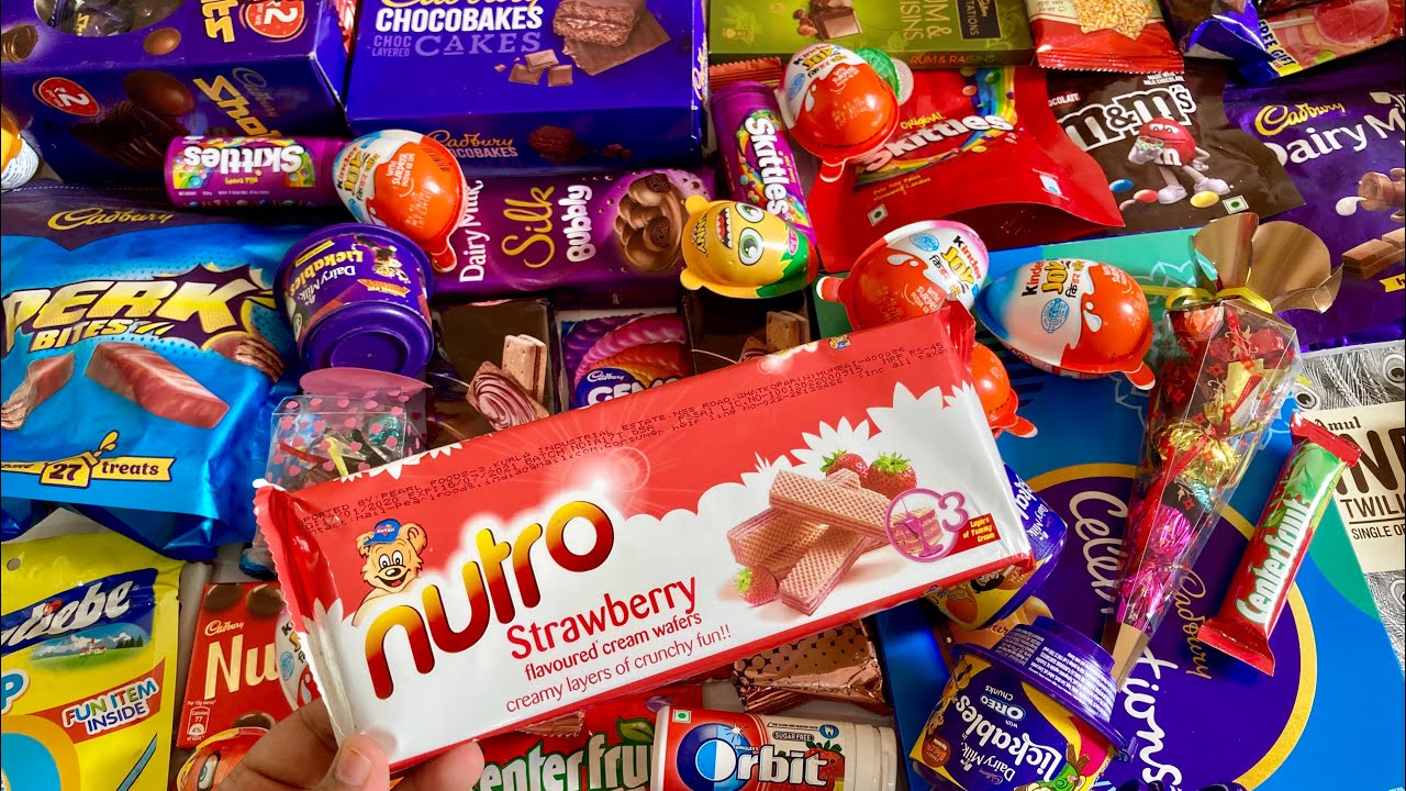 Nutro Strawberry Wafers, Cadbury Dairy Milk Minis, Orbit, #Skittles # ...