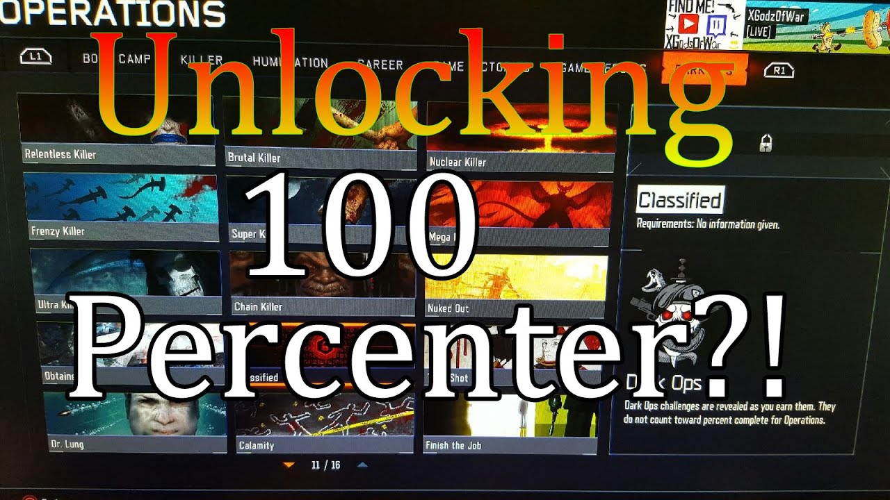 Black Ops 3 Unlocking The 100 Percenter Dark Ops Challenge!? - YouTube