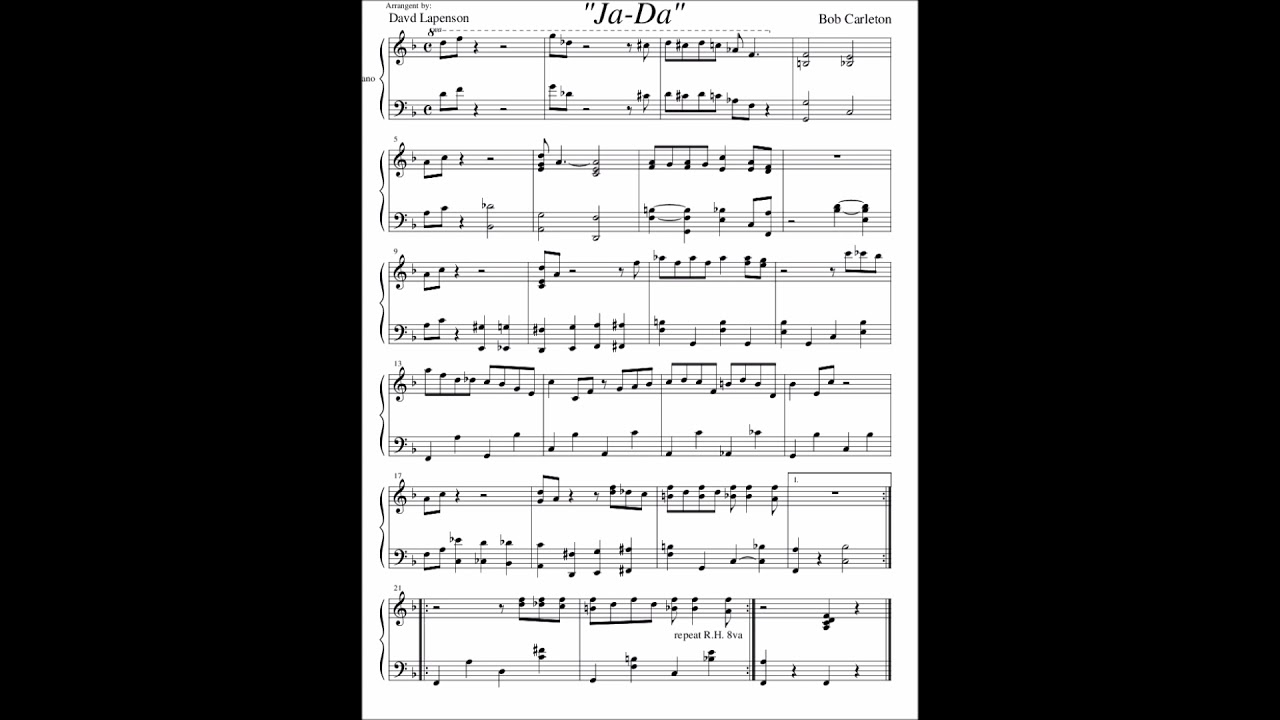Ja-Da piano arrangement - YouTube