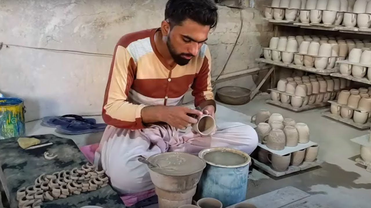 Interesting process of making ceramic mugs | how to make ceramic tea ...
