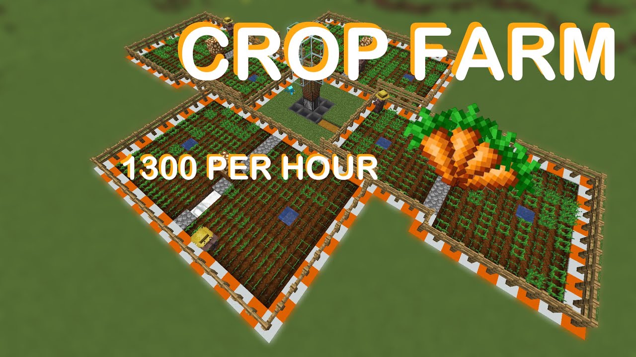 Minecraft Crop Farm - 1300 Per Hour - YouTube