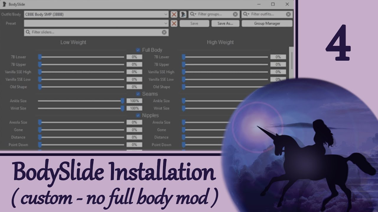 BodySlide 4: Custom Install (without body mod) for MO2 or Vortex - YouTube
