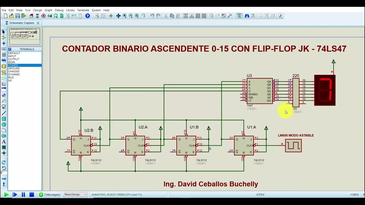 Contador 0-15 con Flip-Flop JK, 74LS47, Display 7 segmentos ánodo común. - YouTube