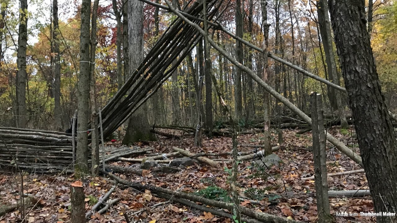 Bush craft fort Part 3 - YouTube