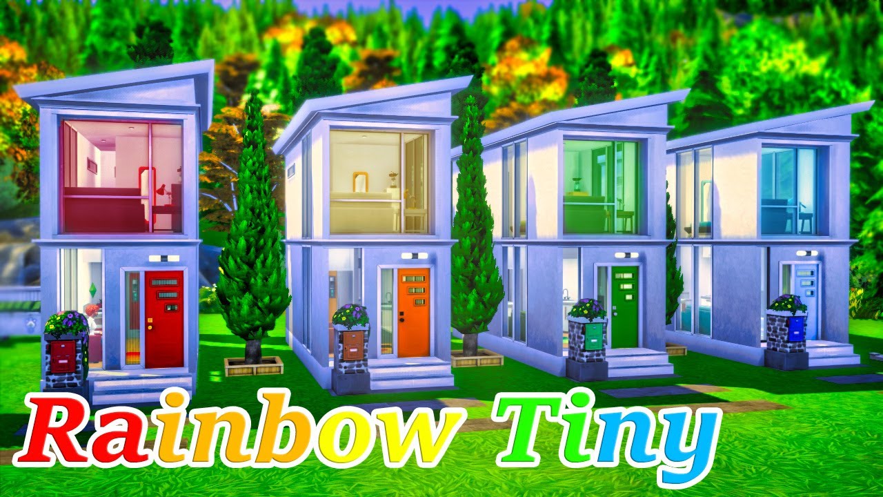 Rainbow Tiny Homes 🌈 | The Sims 4 Speed Build - YouTube