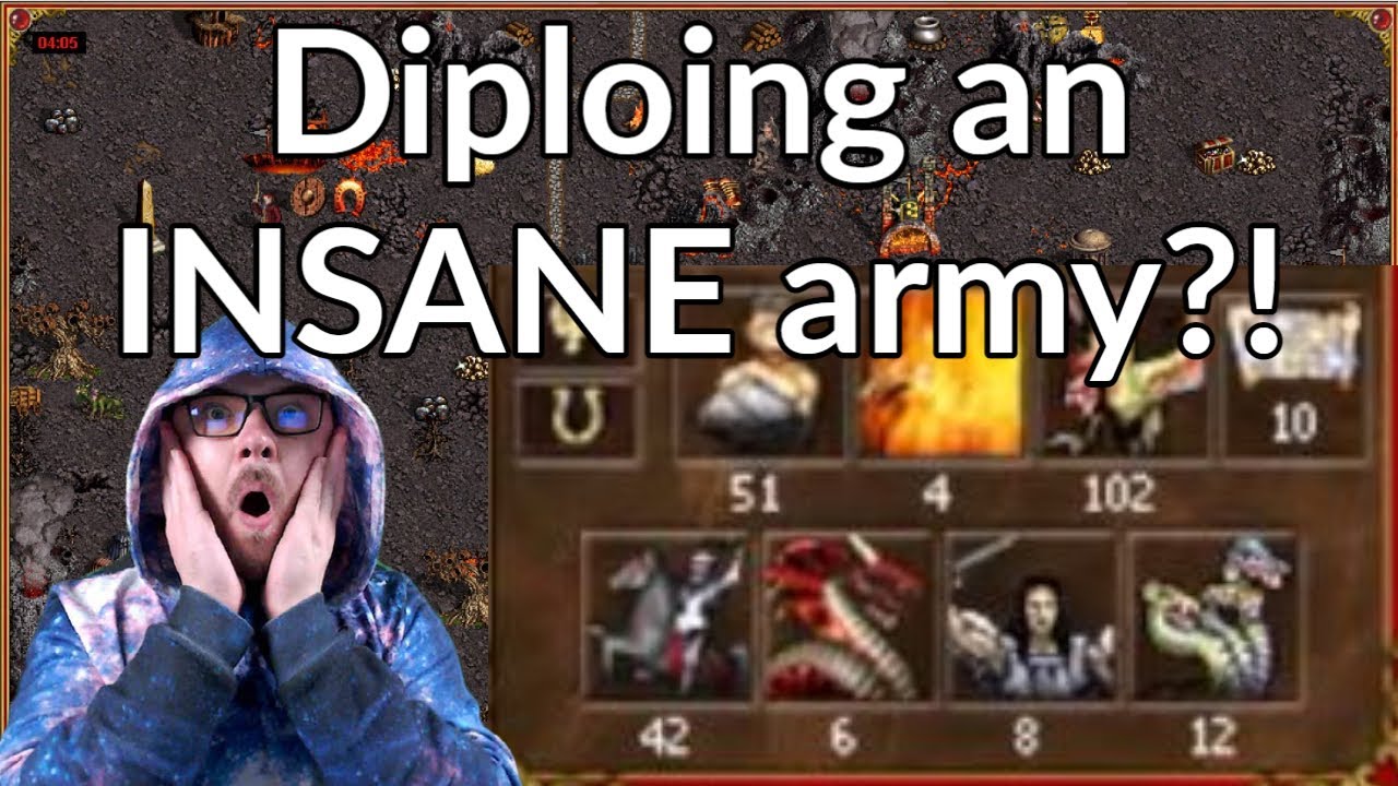 Diploing an INSANE army?! || Heroes 3 Inferno Gameplay || Jebus Cross ...