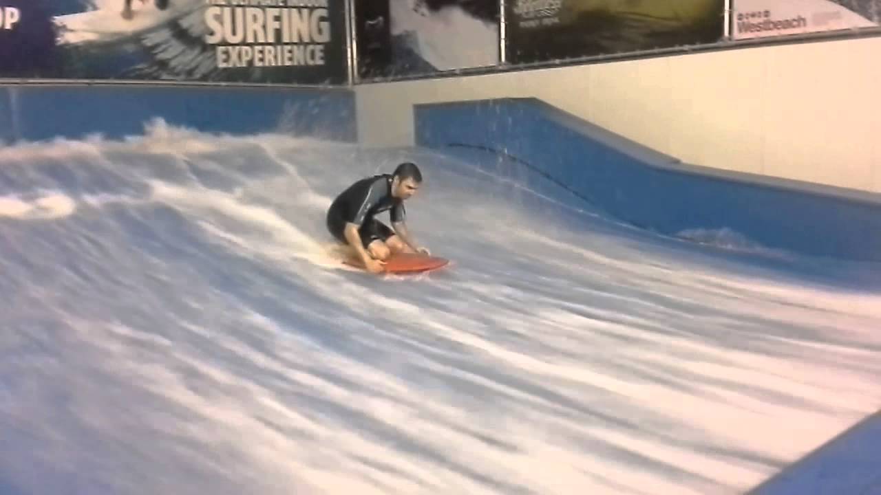 Beginner bodyboarding (indoor) Flow House Xscape Castleford - YouTube