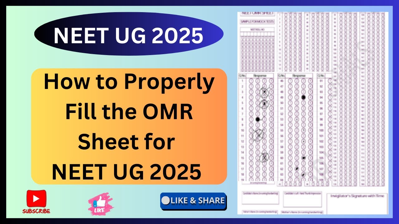 How to Properly Fill the OMR Sheet for NEET UG 2025 Exam? #neetug2025 # ...