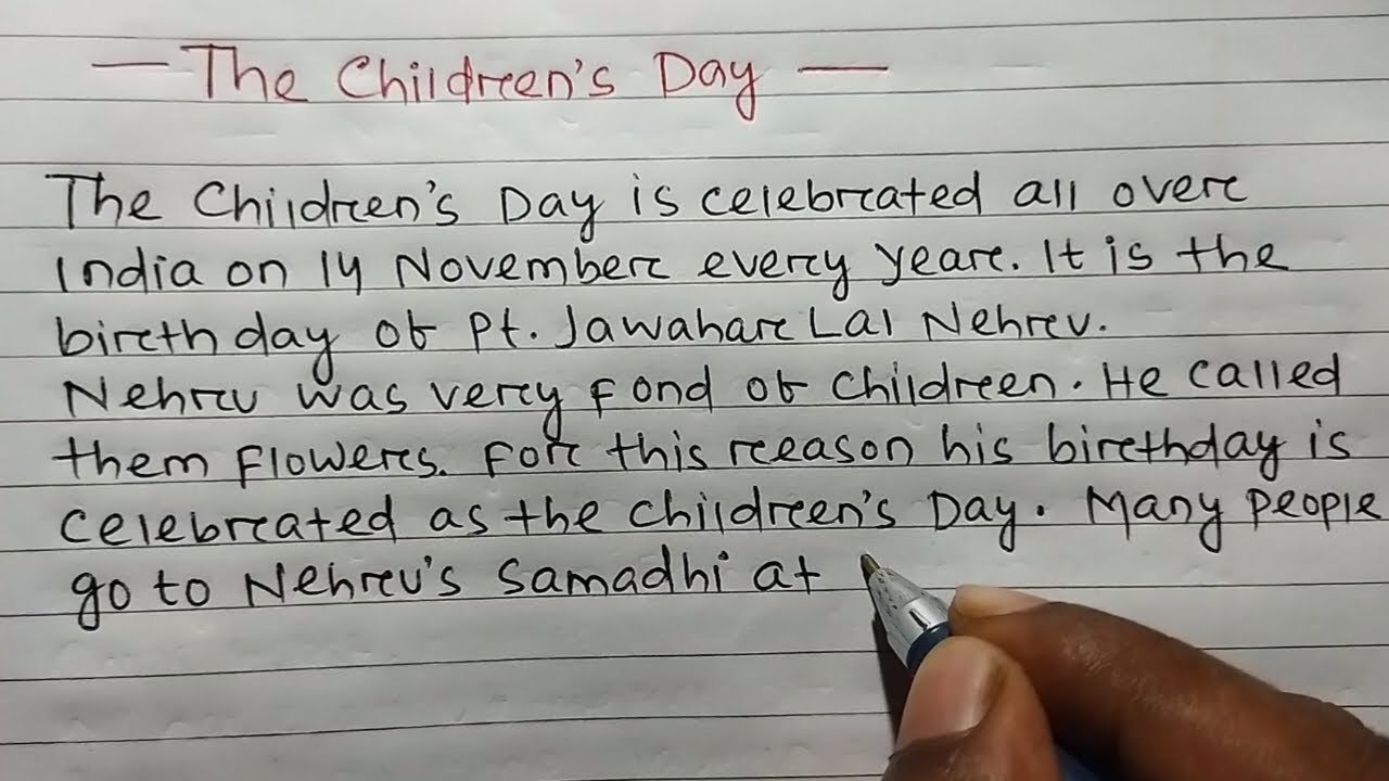 Childrens day Essay writing | #acquireknowledge #handwriting # ...