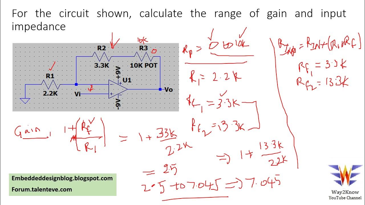 Calculate range of Gain and Input Impedance of opamp | Operational ...