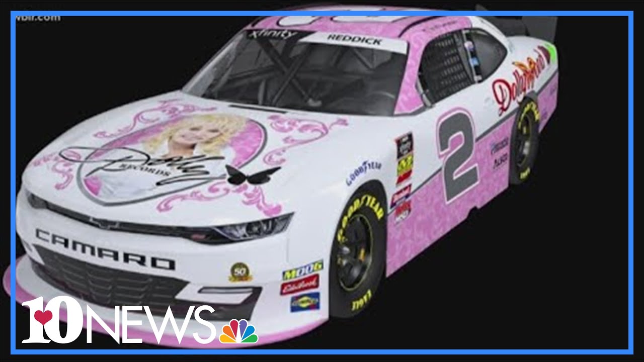Dolly Parton featured on racecar for Bristol race - YouTube