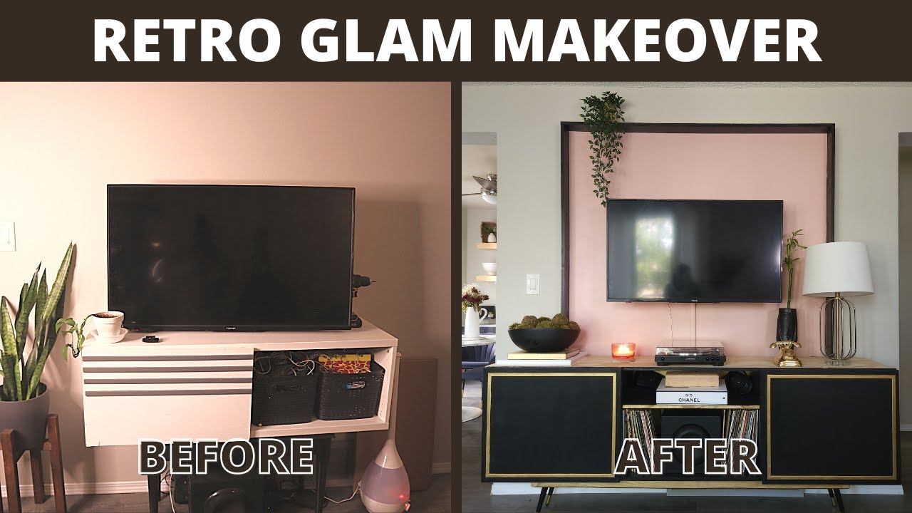 LIVING ROOM MAKEOVER | RETRO GLAM | INTERIOR DESIGN | DIY - YouTube