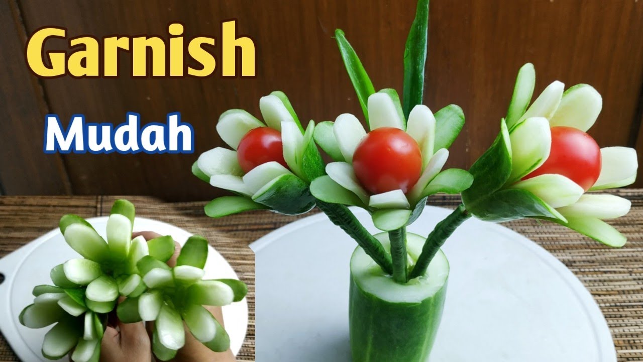 GARNISH TIMUN MUDAH!! HIASAN TUMPENG YANG MUDAH DITIRU//CUCUMBER ...