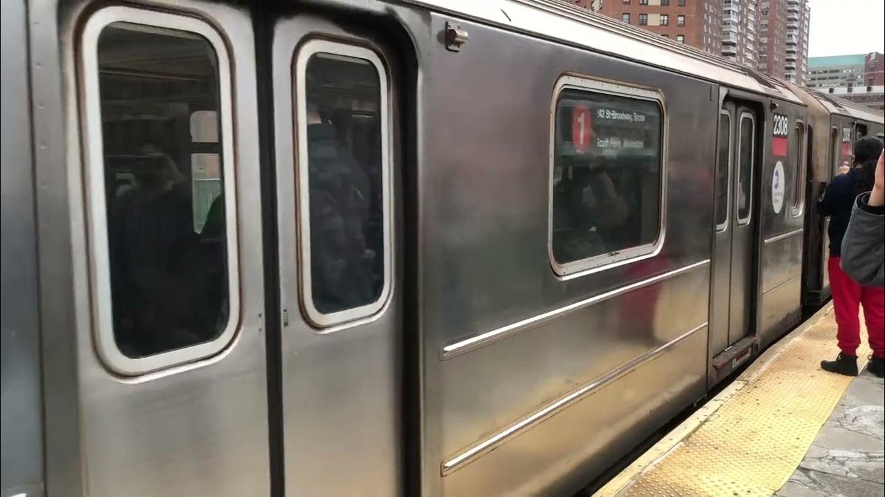South Ferry bound R62A 1 train entering and leaving 125th Street - YouTube