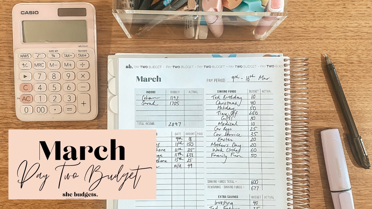 March Pay Two Budget | Real Numbers | The Budget Planner | She Budgets ...