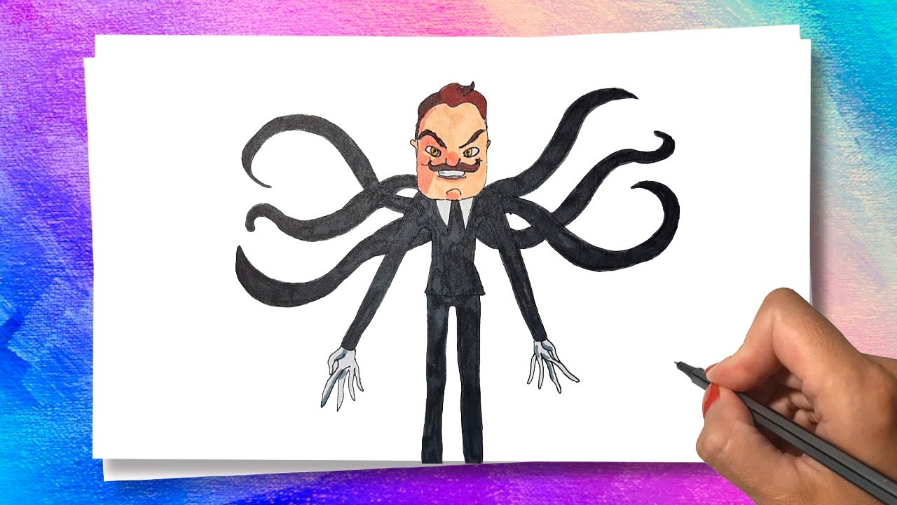 Как нарисовать ПРИВЕТ СОСЕД Слендермен/ How to draw Hello Neighbor ...