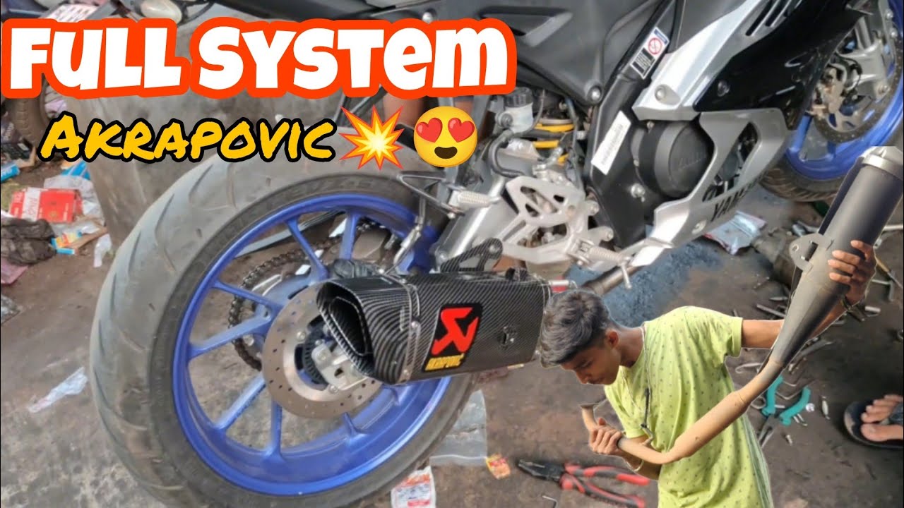 Yamaha R15M Exhaust Change 👀// Full System Akrapovic installation 💥 ...