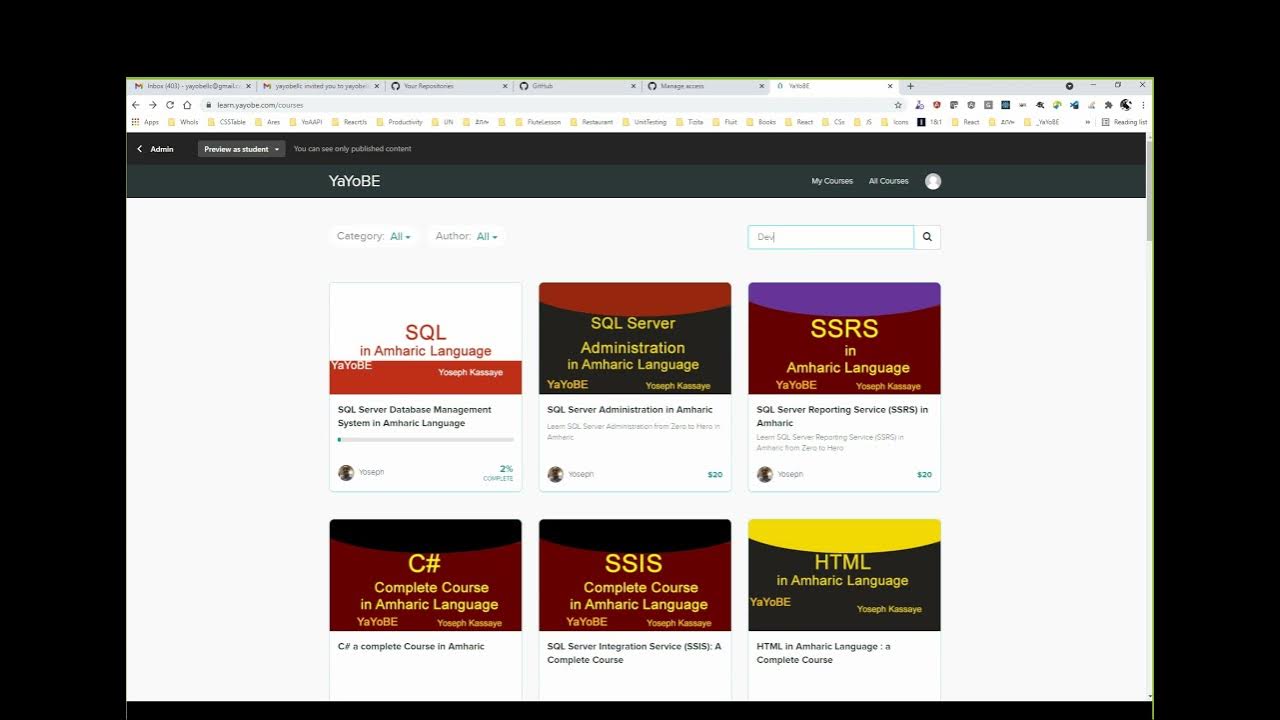 SQL Server Project Development process in Amharic Part 10 - YouTube
