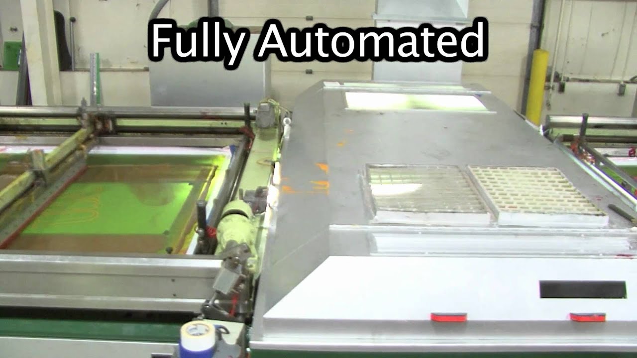 1995 Sias Multiformula Four Color Screen Printing Inline Press - YouTube