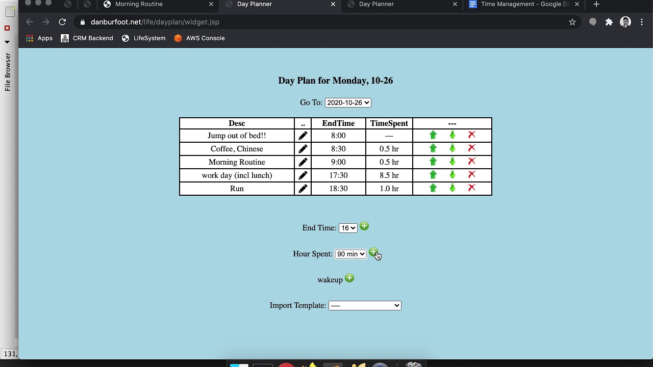 Demo of Day Plan Widget - YouTube