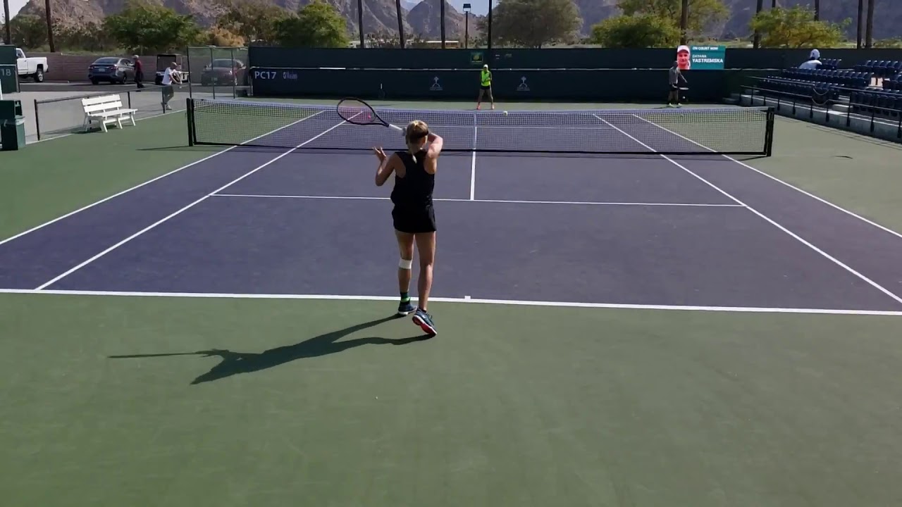 PRO TENNIS PLAYERS PRACTICING AT INDIAN WELLS - YouTube
