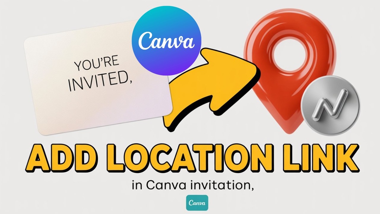 How To Add Location Link In Canva Invitation Card (Step By Step) - YouTube