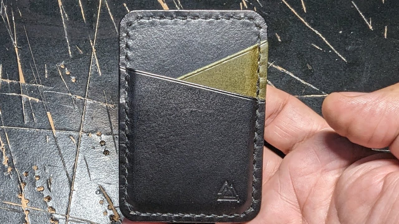 Roam Leather Wallet Card Case front pocket handmade - YouTube