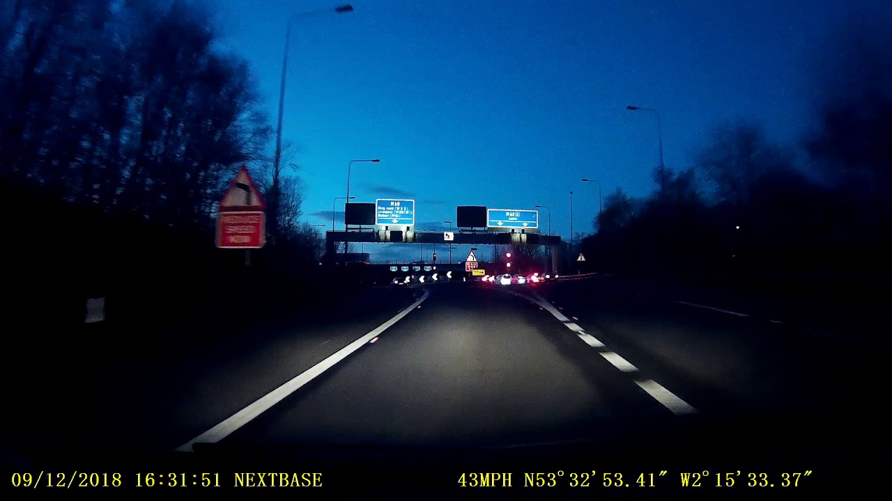 Car Crossing 2 solid lines M60 Junction 18 - YouTube