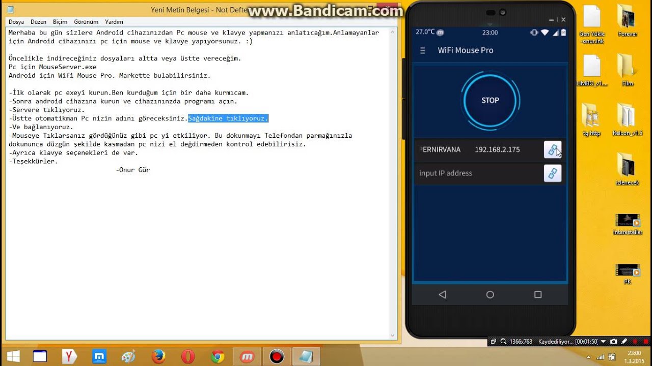 Android Mouse Server - Pc mouse ve klavyeyi android yapma - YouTube
