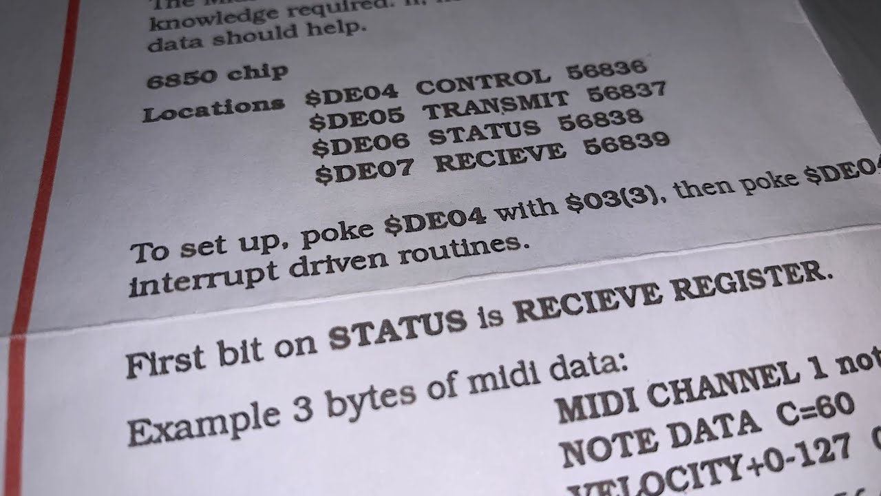 Commodore 64 Datel MIDI Interface instructions with Pokes maybe needed ...