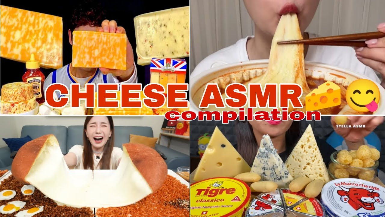 CHEESE ASMR 🧀/ Mukabangers eating crazy amount of cheese asmr/ GIANT ...